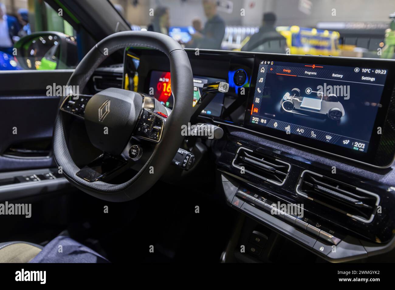 Interior view of the Renault R5 E-Tech electric car during the press ...