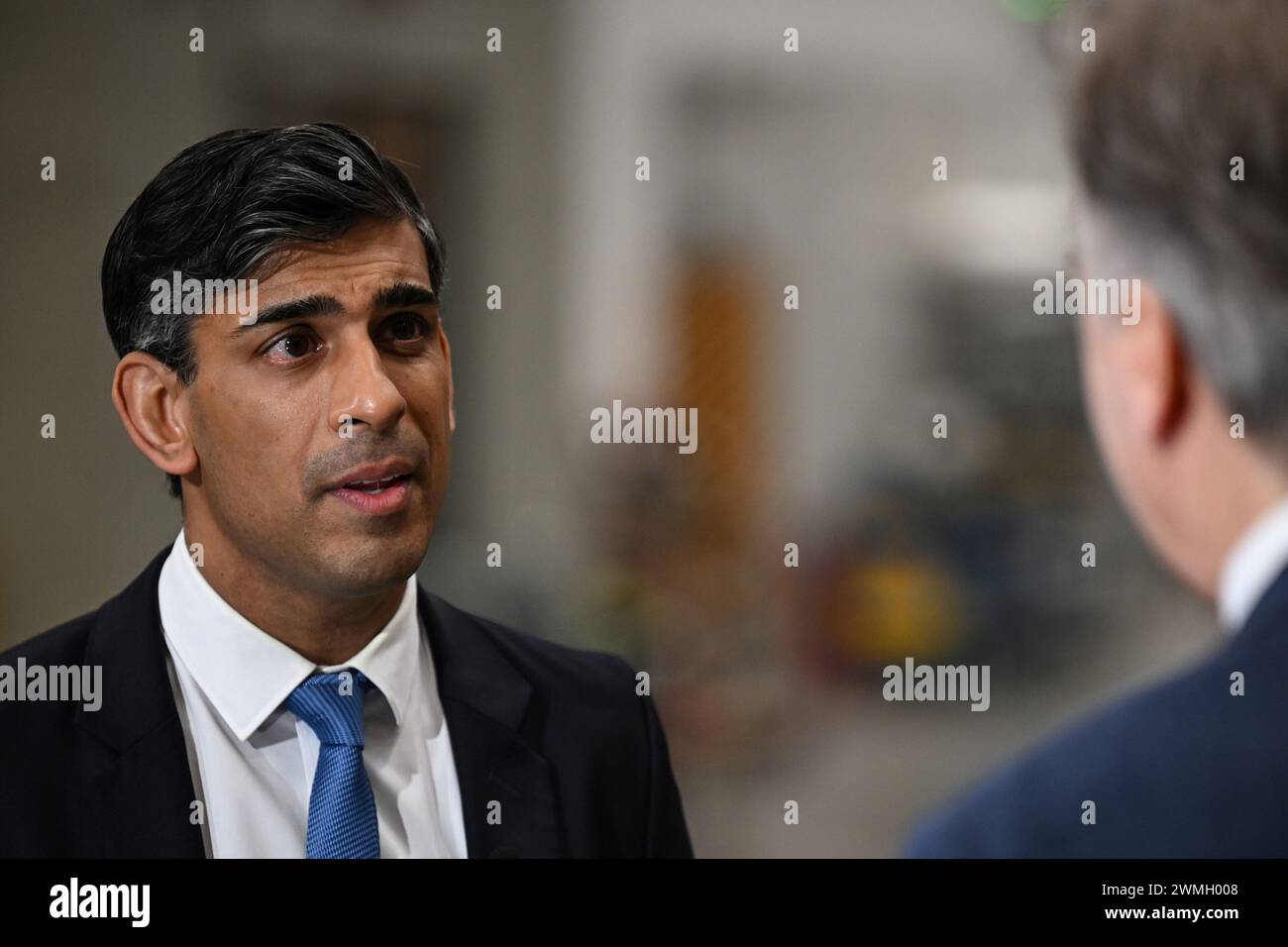 Prime Minister Rishi Sunak during media interviews at the end of his ...