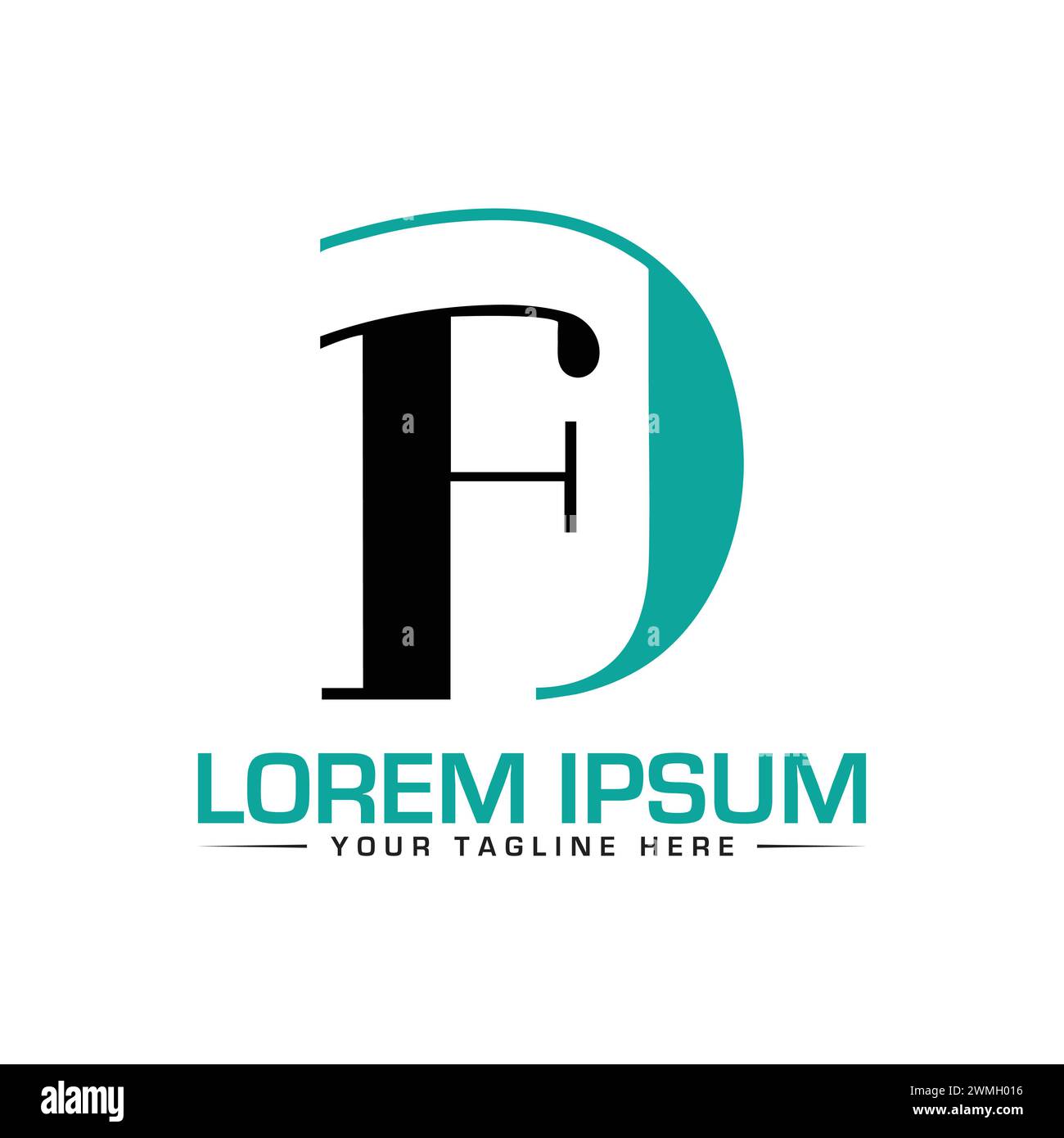 FD Letter Logo Design Stock Vector Image & Art - Alamy