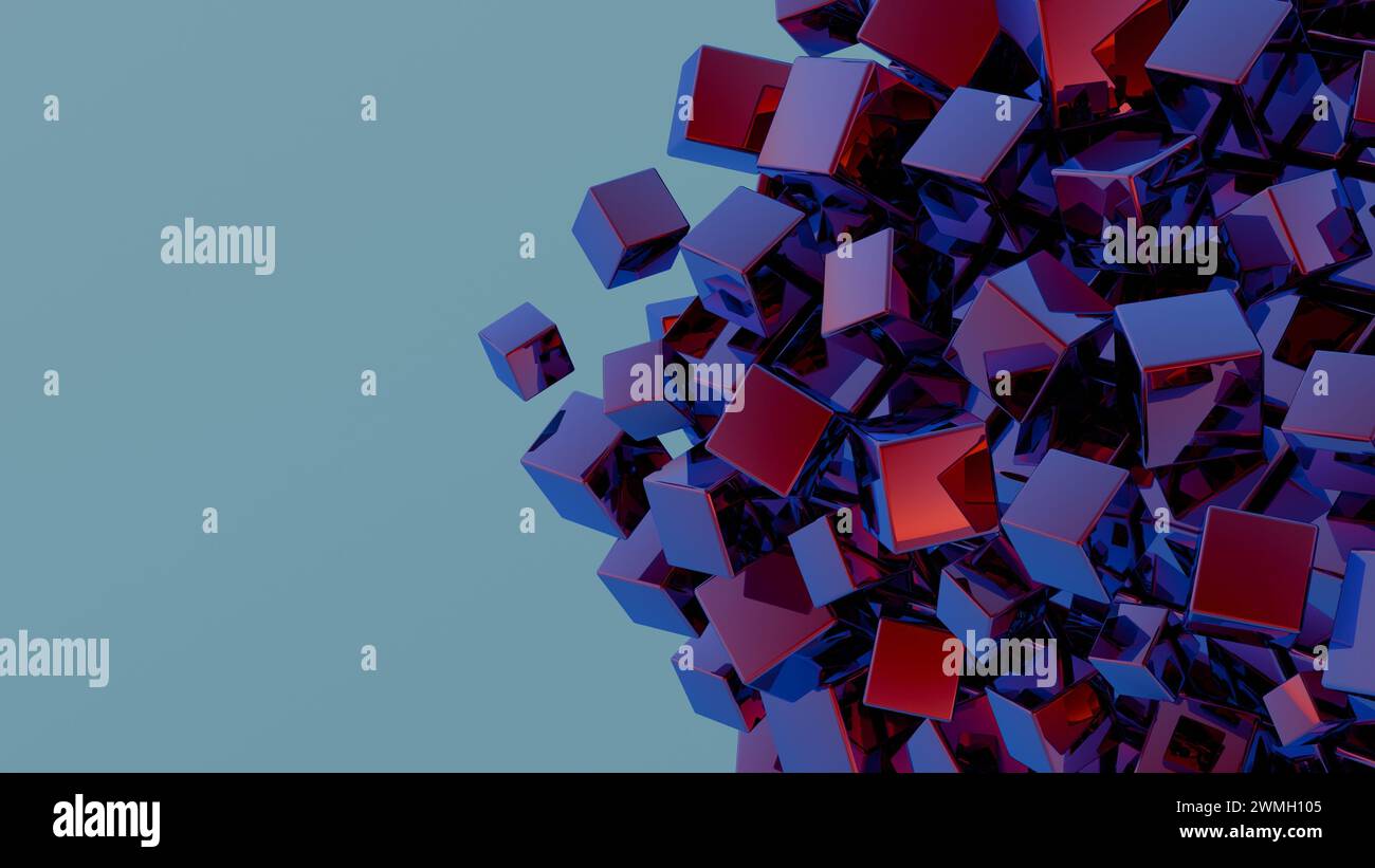 Vivid prismatic shapes morphing in 3D space, creating a visually enchanting and dynamic effect ...