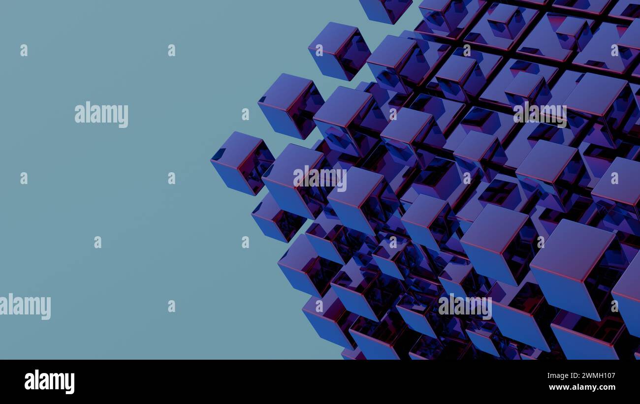 Vivid prismatic shapes morphing in 3D space, creating a visually enchanting and dynamic effect ...