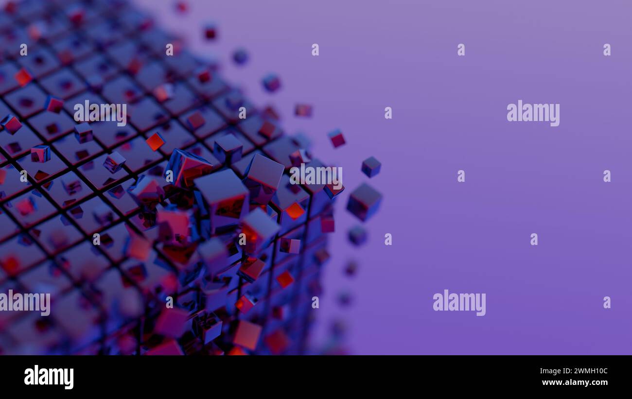 Vivid prismatic shapes morphing in 3D space, creating a visually enchanting and dynamic effect ...