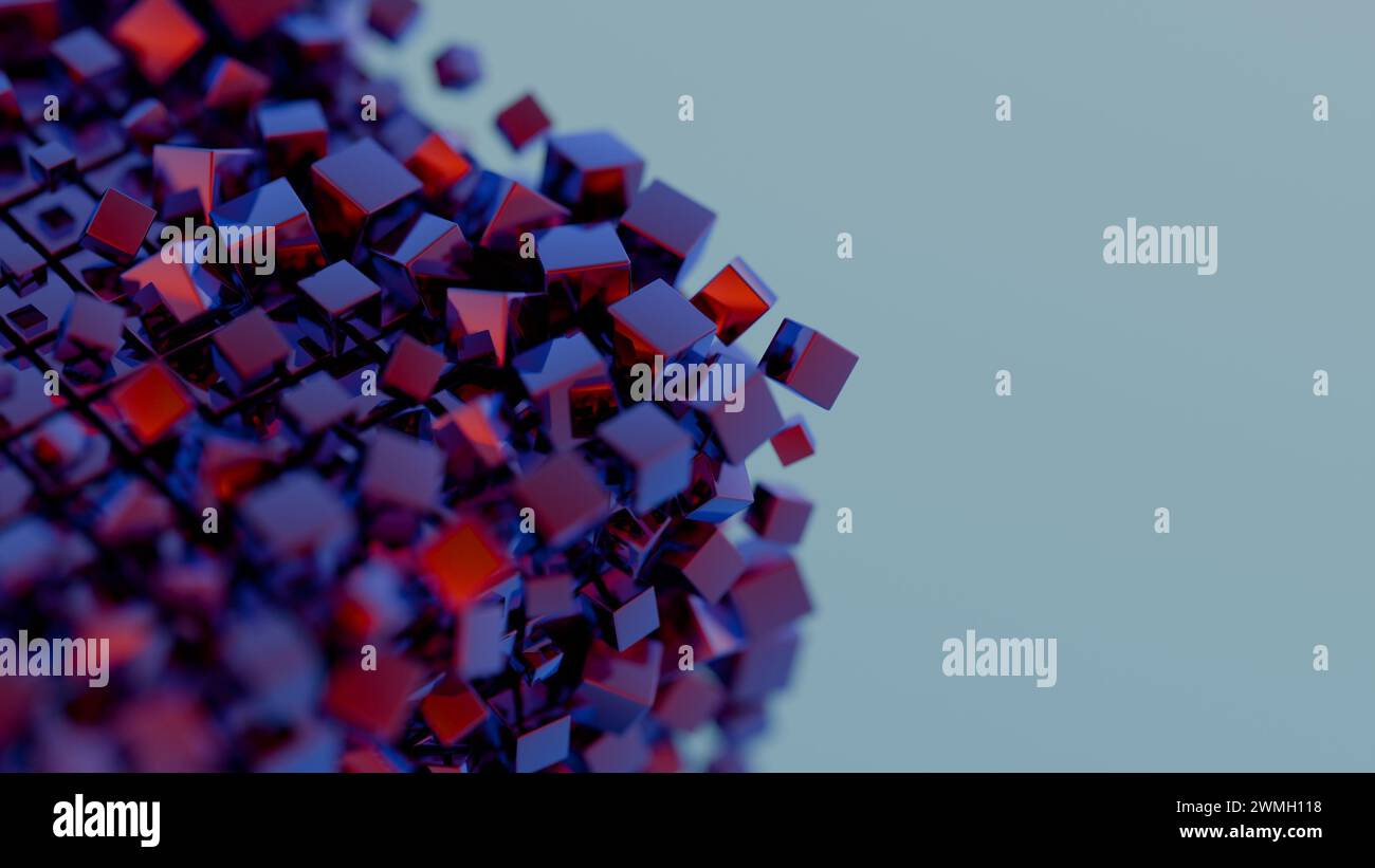 Vivid prismatic shapes morphing in 3D space, creating a visually enchanting and dynamic effect ...