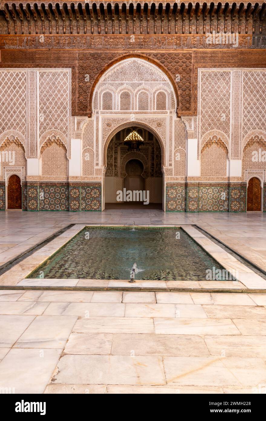 Morocco Marrakech Marrakesh medina Islamic school Madrassa Ali Ben ...