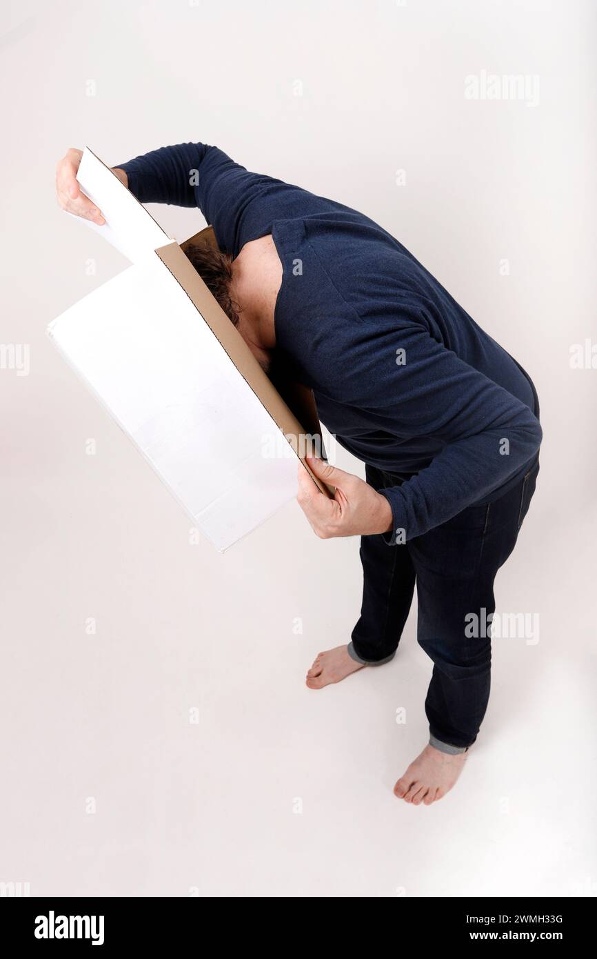 Head inside box hi-res stock photography and images - Alamy