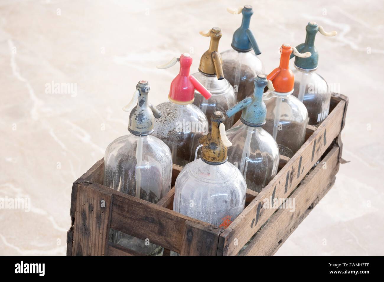 old pressure siphon box, Mallorca, Balearic Islands, Spain Stock Photo ...