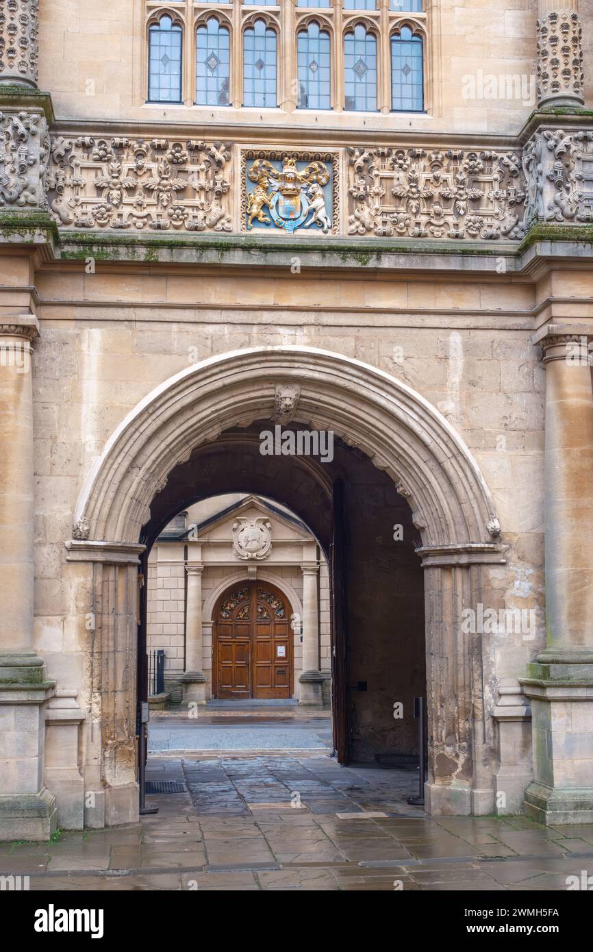 View from the Bodleian Old Library quad towards Hertford College ...
