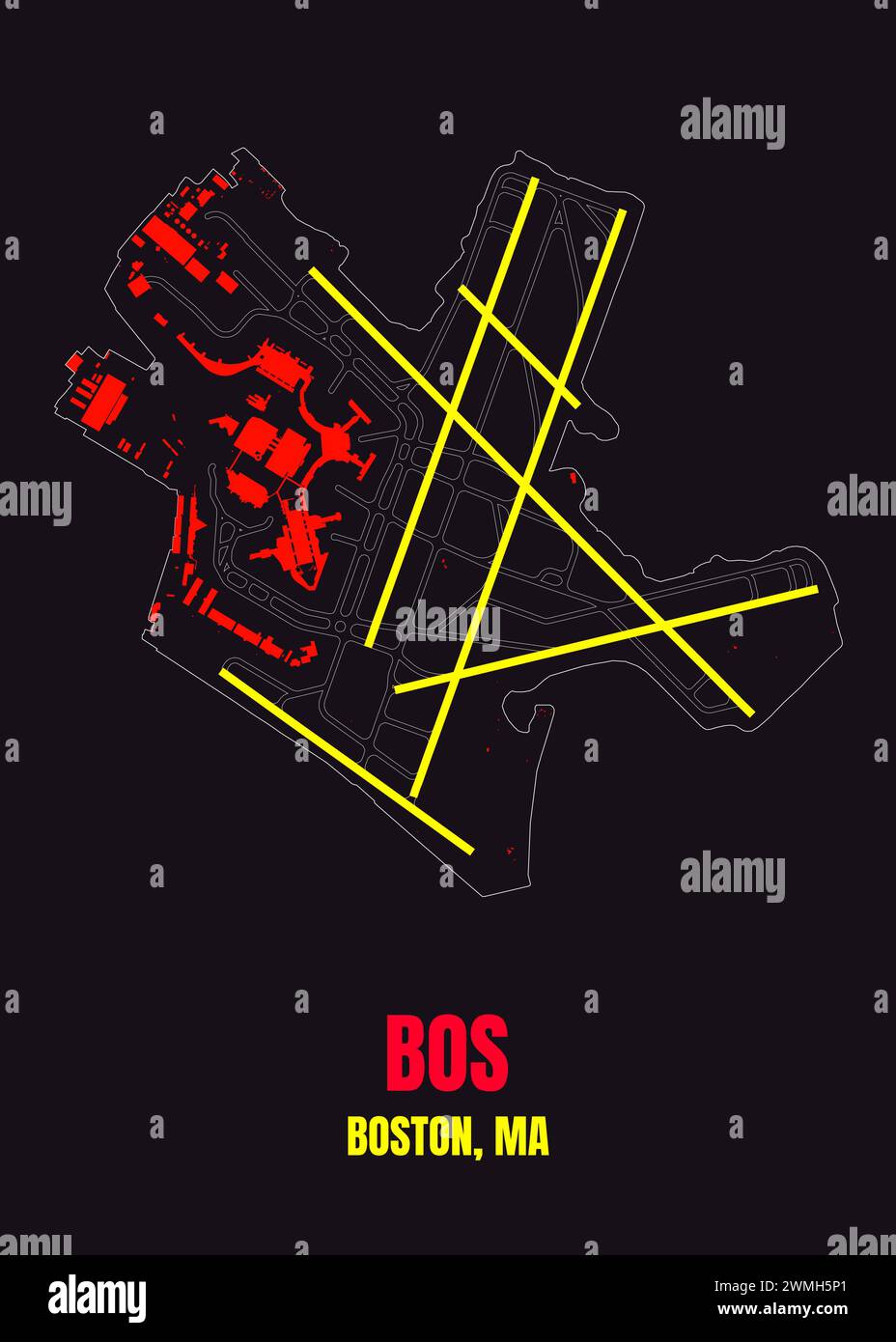 Boston logan international airport Stock Vector Images - Alamy