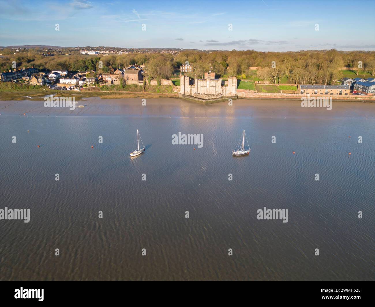 aerial view of Upnor castle an Elizabethan fort on the river medway in ...