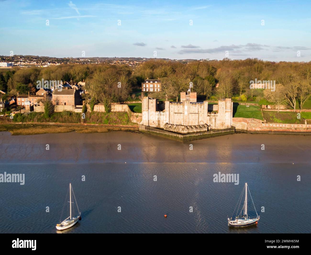 aerial view of Upnor castle an Elizabethan fort on the river medway in ...
