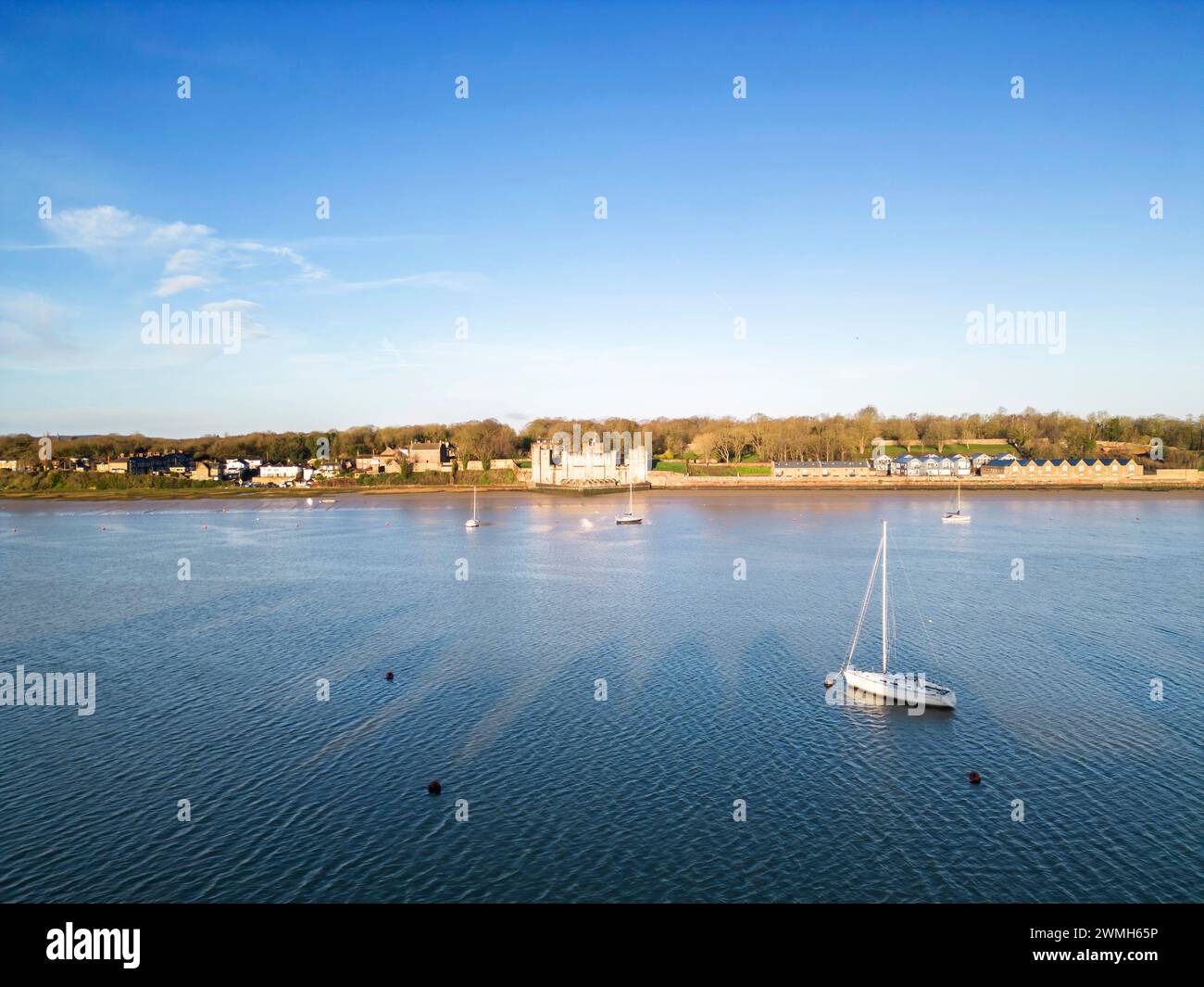 aerial view of Upnor castle an Elizabethan fort on the river medway in ...