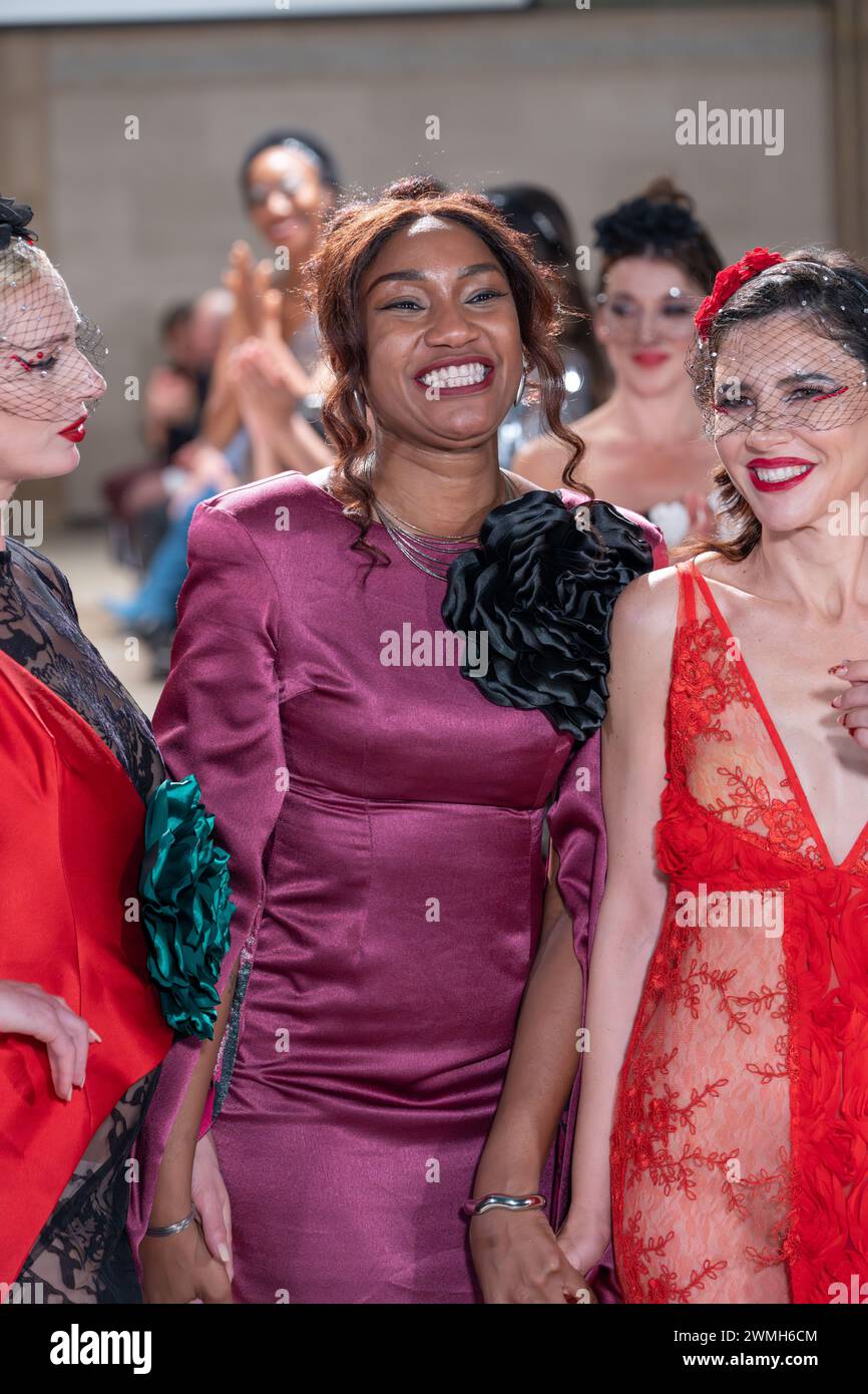 Models walk the Eve Bello FW24 EPN NYFW Runway Show at Leman Ballroom ...