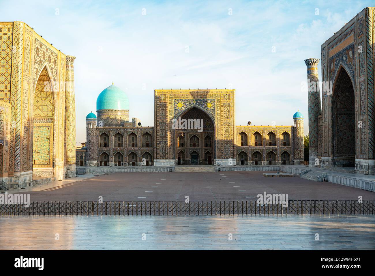 Registan Square, complex of three famous madrasah. Medieval university ...