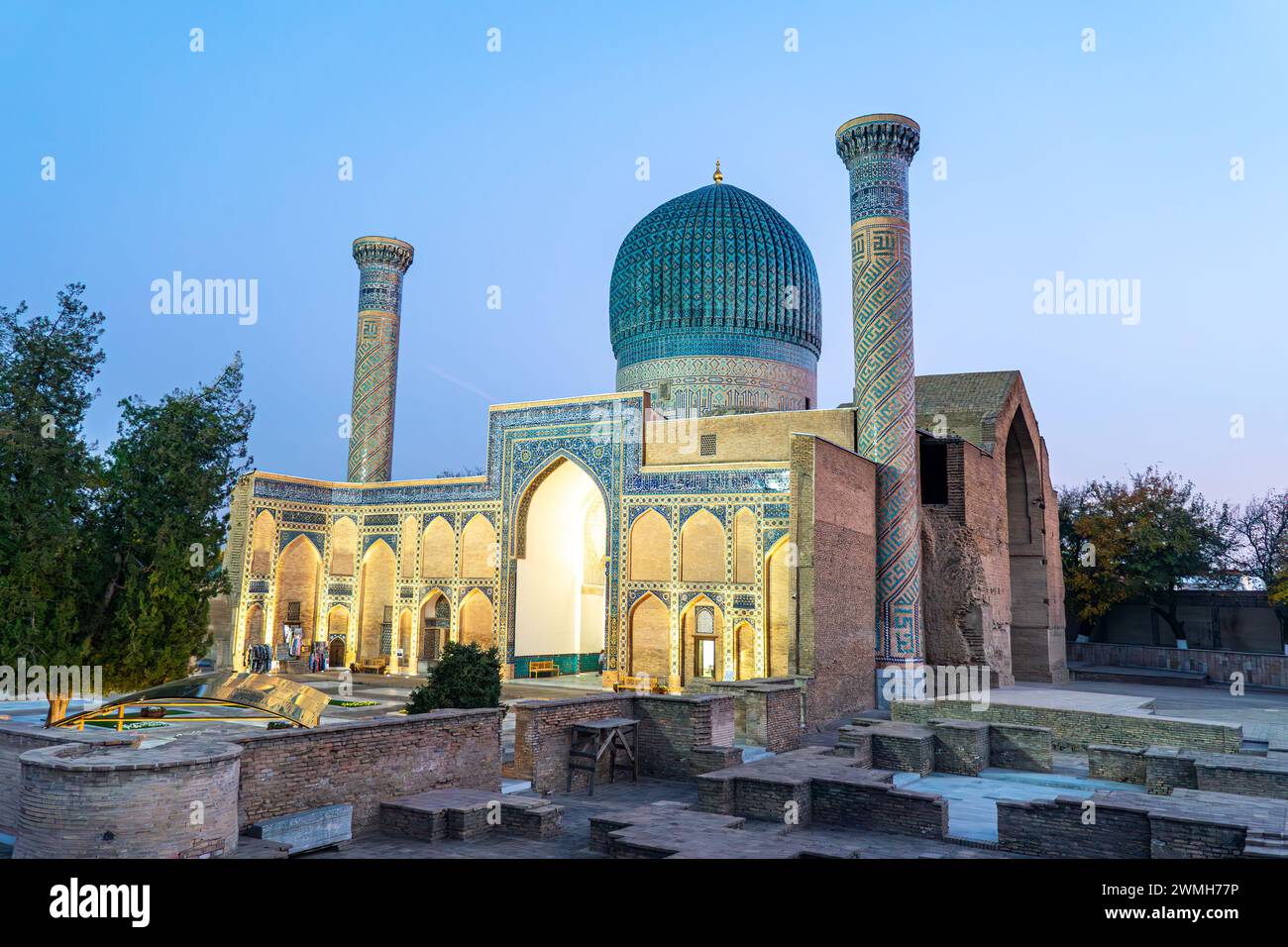 Samarkand landmark. Gur Emir Mausoleum in Samarkand, Uzbekistan tomb of ...