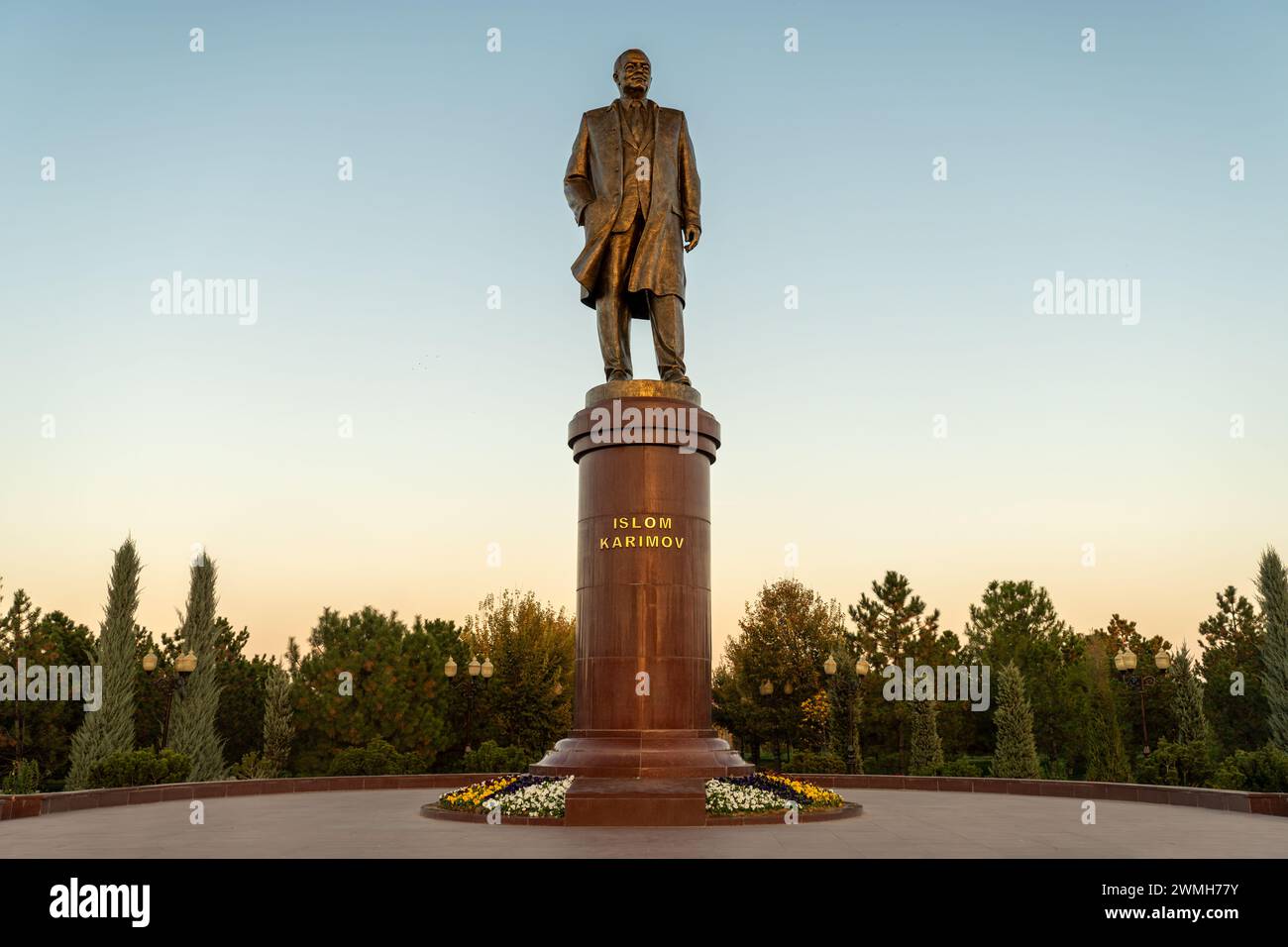 October 28th. 2023 Samarkand, Uzbekistan: Islam Karimov Statue in the ...