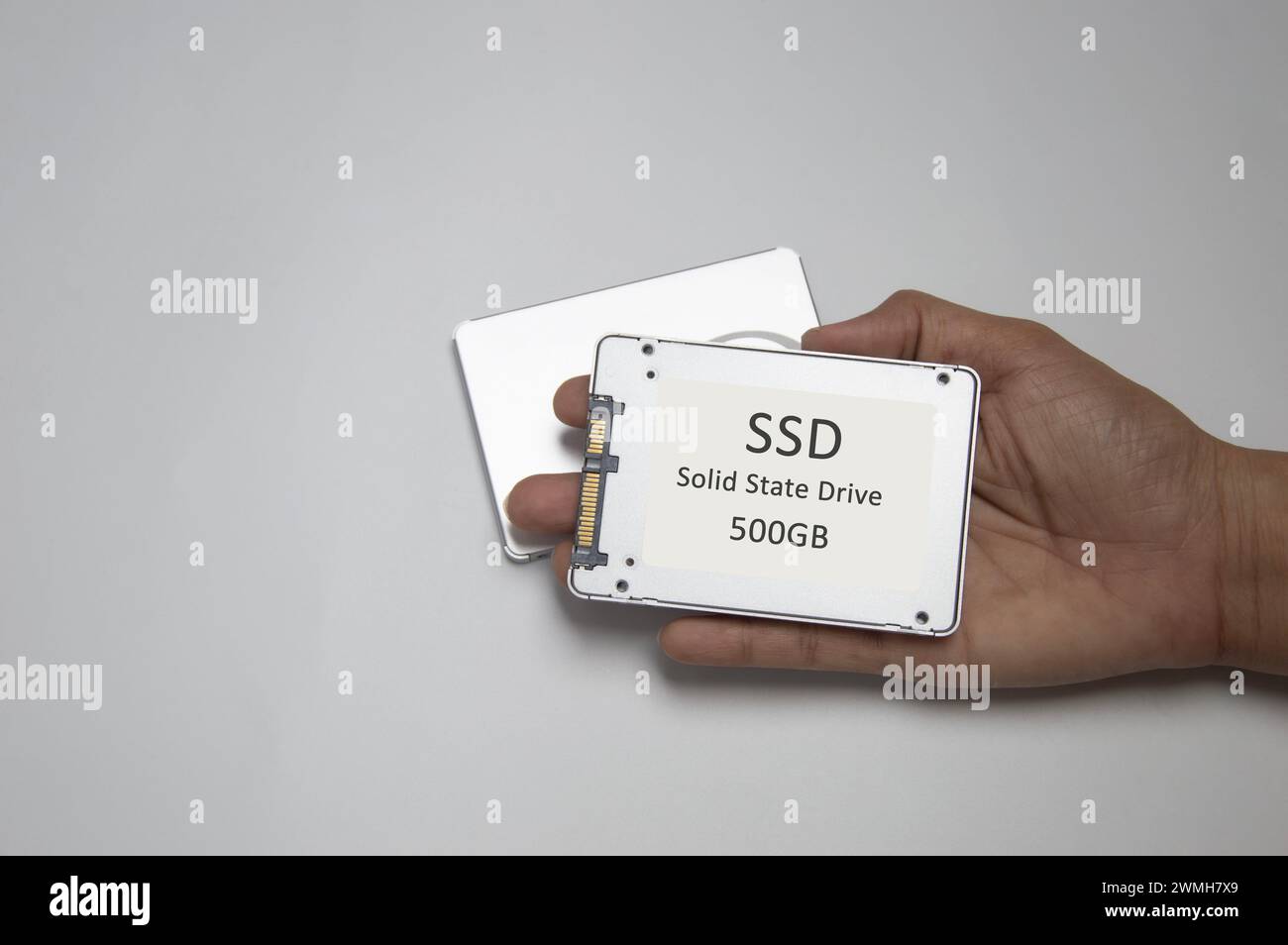 SSD disk drive placed on white background, high speed SSD, SSD sata ...