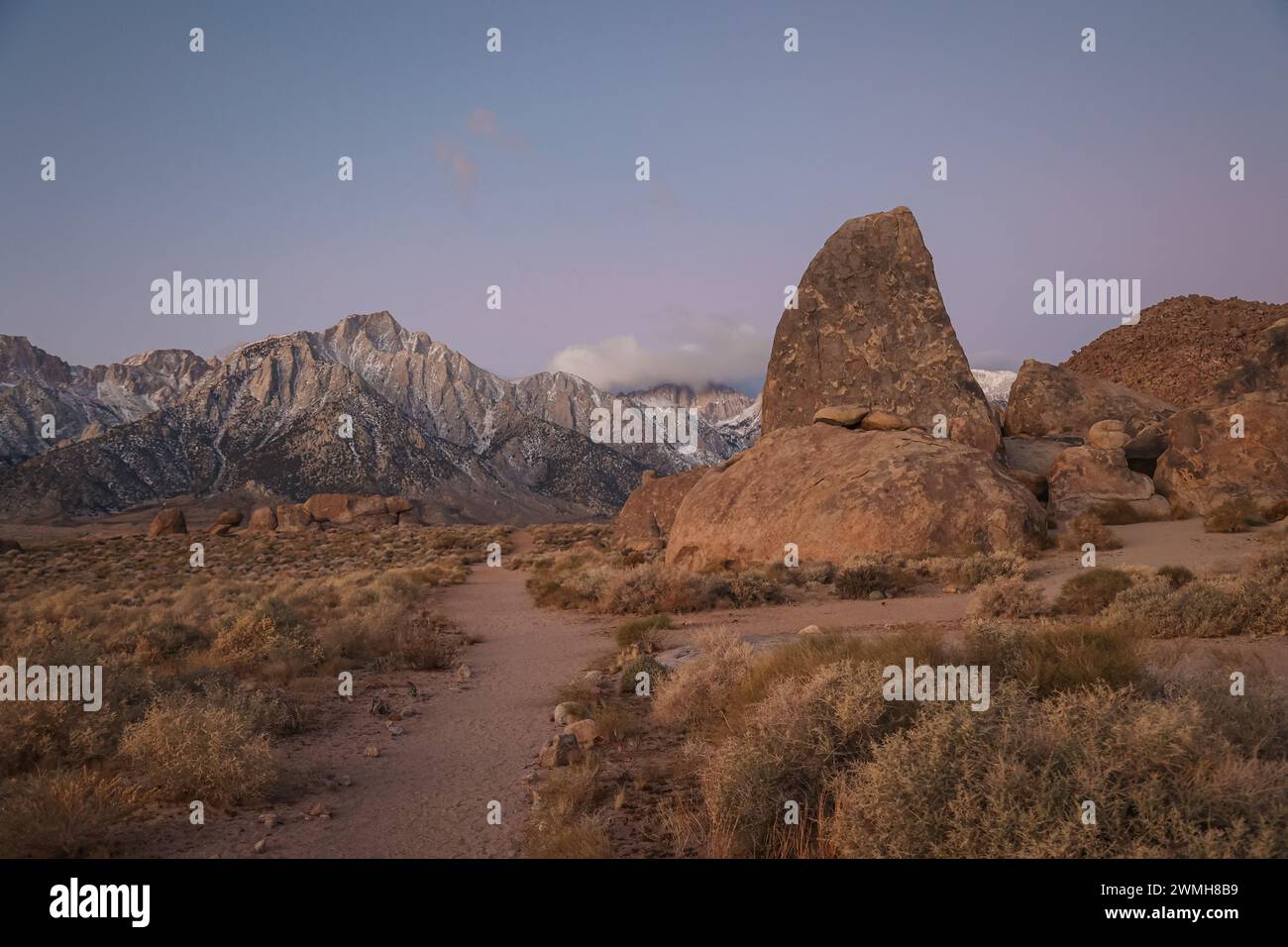 Shark Fin rock, a popular sport climbing route, in the Alabama Hills ...