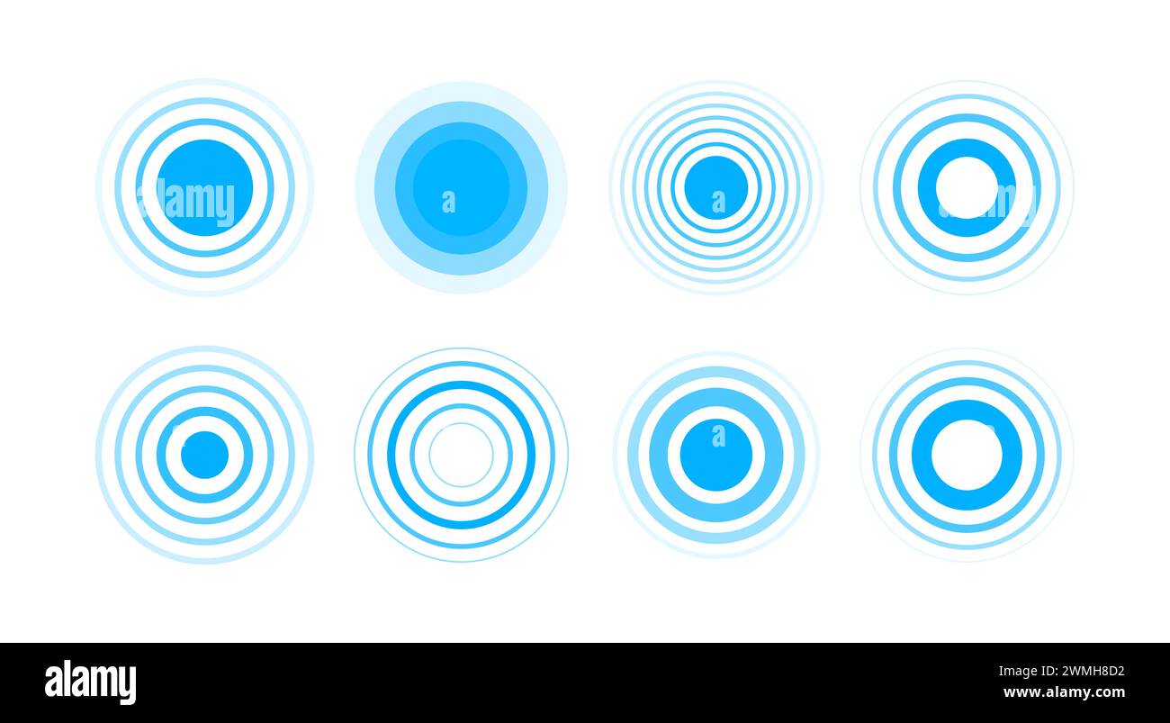 Signal concentric circles. Concentric rings. Epicenter theme. Radio ...