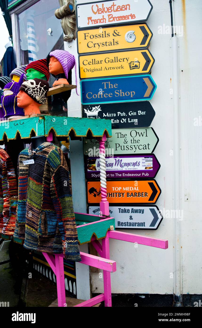 Tourist Signs, Whitby, North Yorkshire, England Stock Photo - Alamy