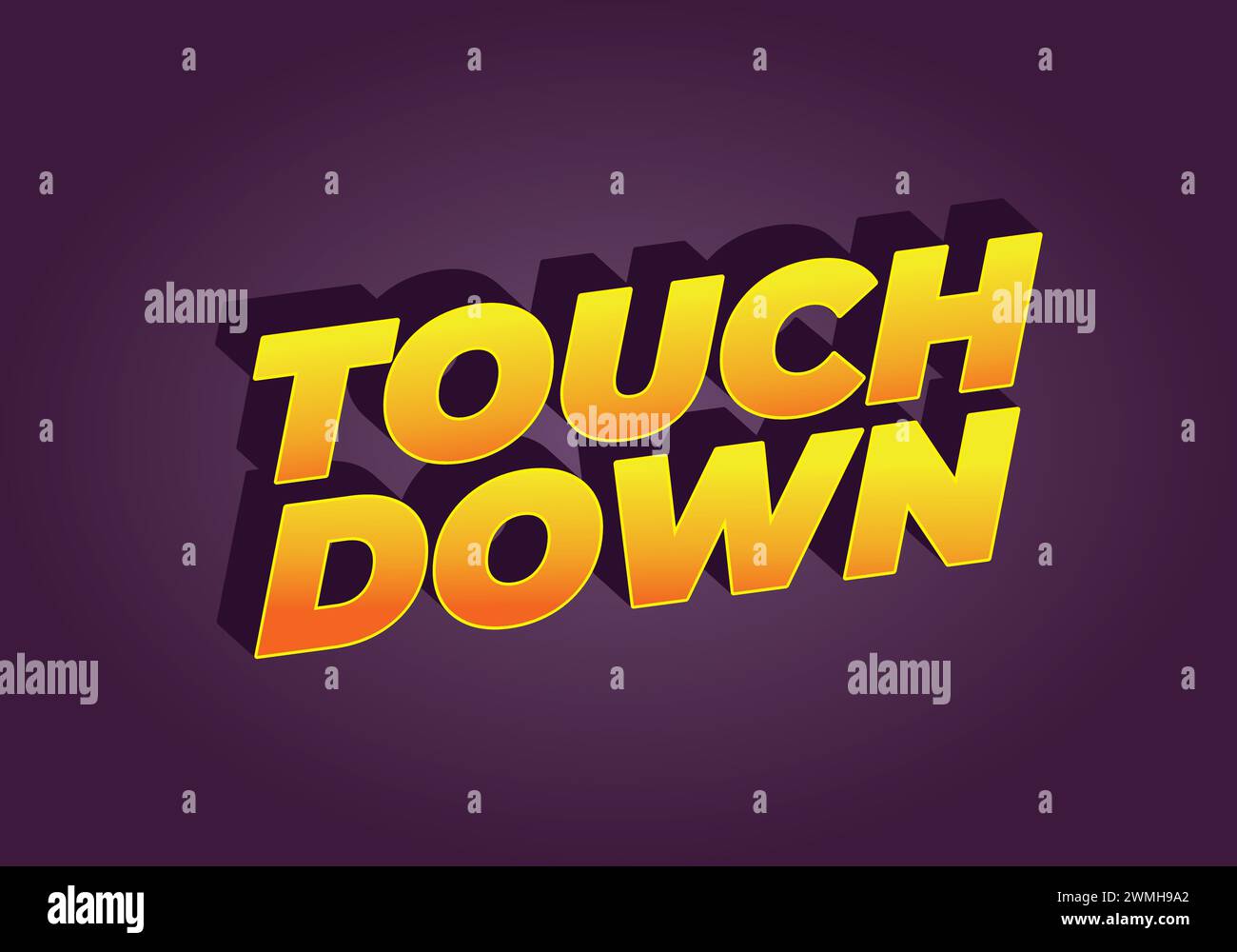 Touch down. Text effect design in eye catching color with 3d look ...
