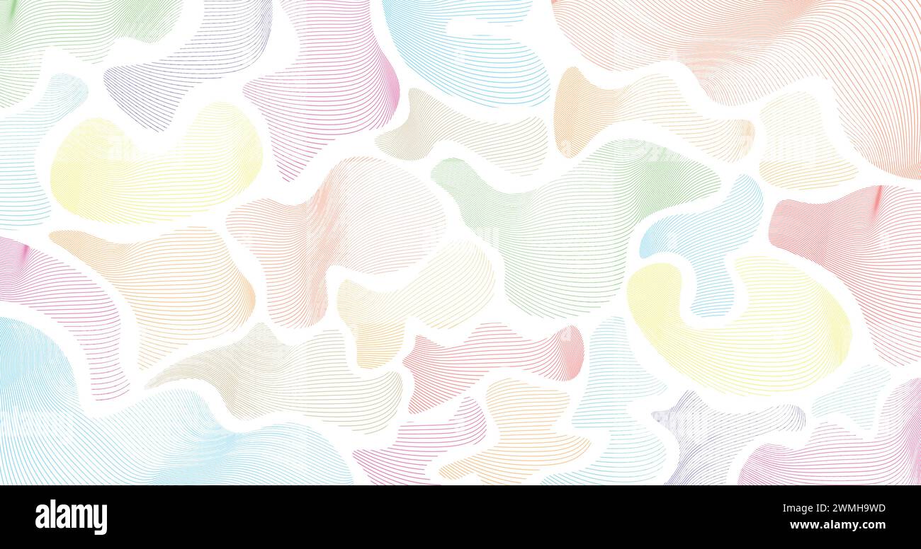 Fluid flat colourful organic shapes with abstract lines background ...