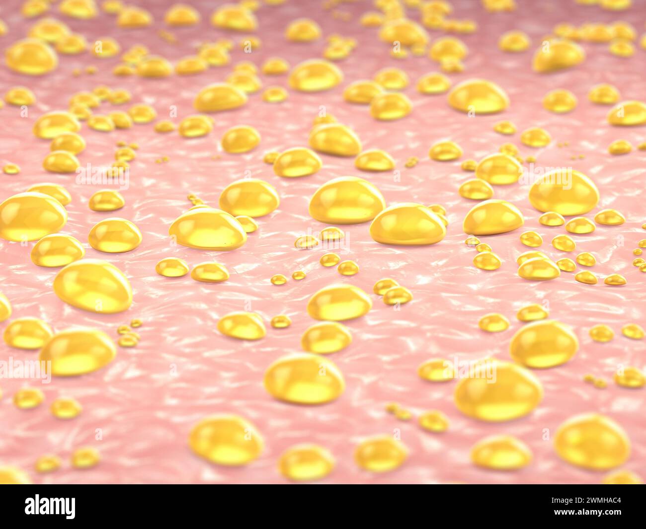 Anti-aging skin care and repair. Shower gel droplets on human skin ...