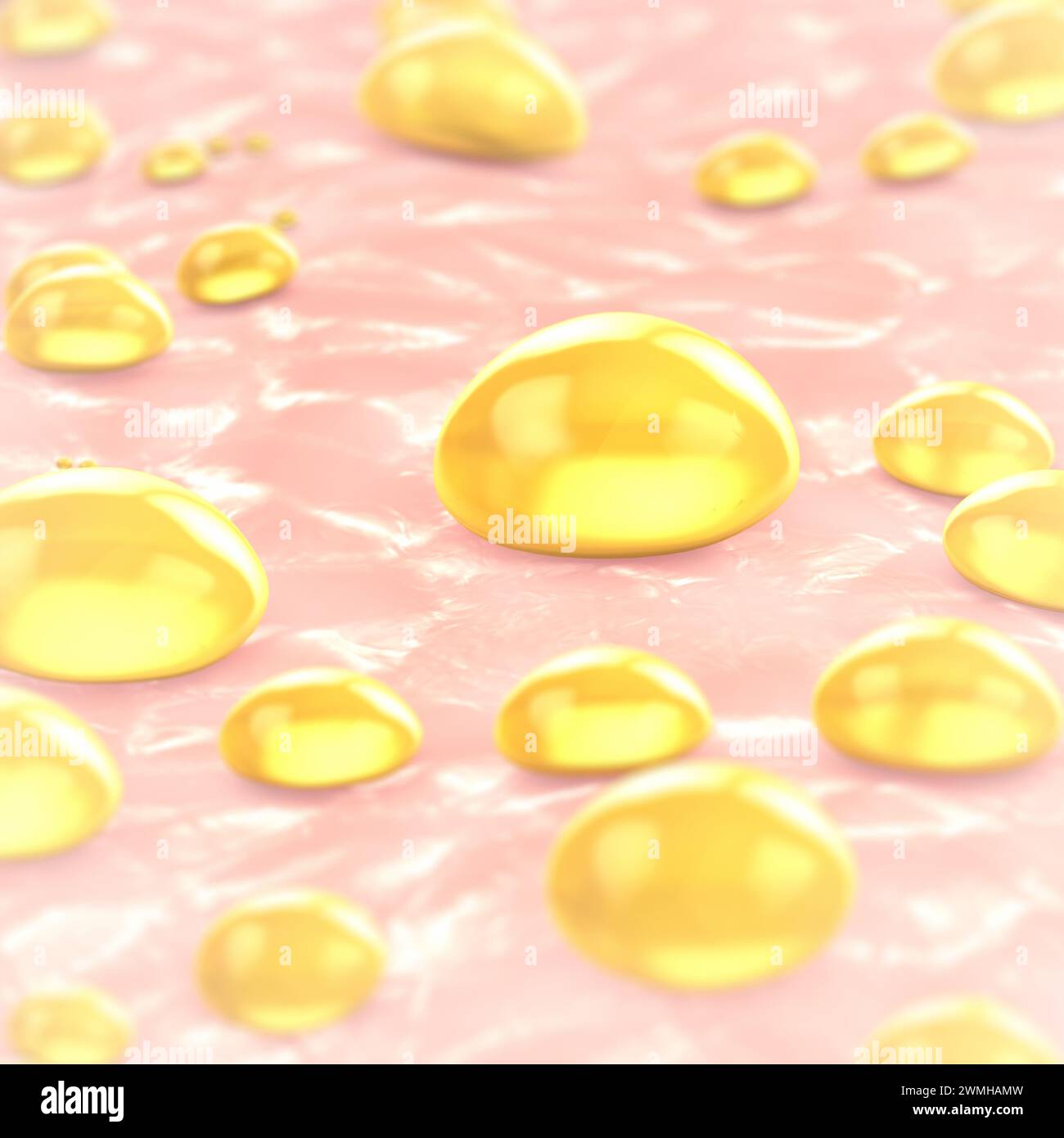 Anti-aging skin care and repair. Close up of shower gel droplets on ...