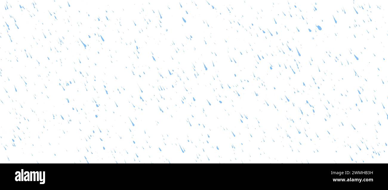 Hand-drawn blue diagonal raindrop on white background. Seamless texture ...