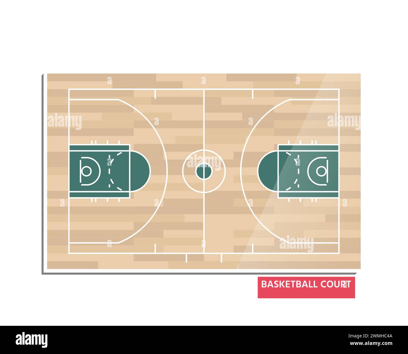 Basketball court scheme on white background Stock Vector Image & Art ...