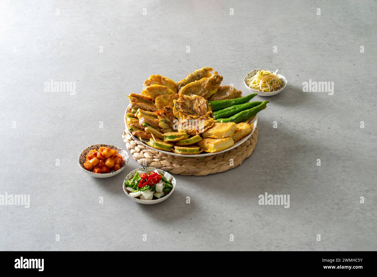 combination pancake Beef meat pancake Korean food dish Leek Pancake ...