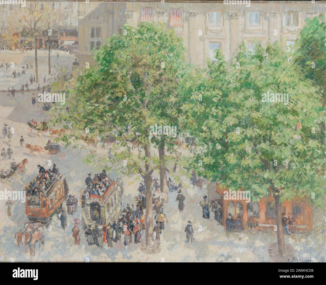 Place du Theatre-Francais, Spring Painting by Camille Pissarro Artist ...