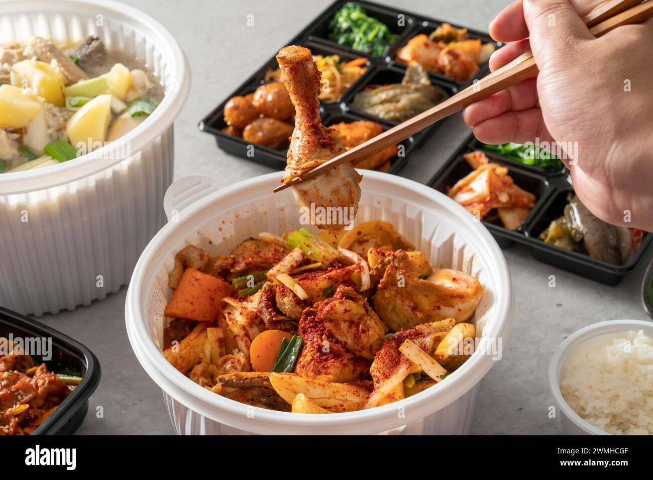 Chicken Stew Korean food dish Duck Bulgogi stir-fried spicy pork ...