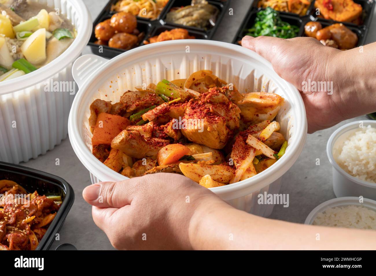Chicken Stew Korean food dish Duck Bulgogi stir-fried spicy pork ...
