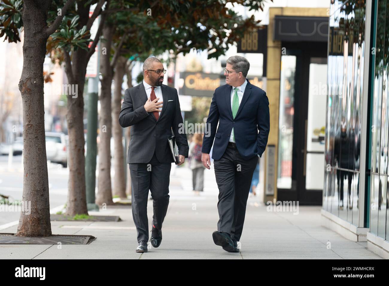 Home Secretary James Cleverly (left) meets with Clint Smith, Chief ...