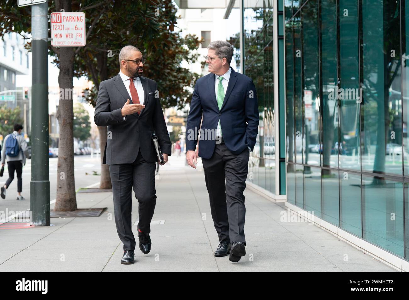 Home Secretary James Cleverly (left) meets with Clint Smith, Chief ...