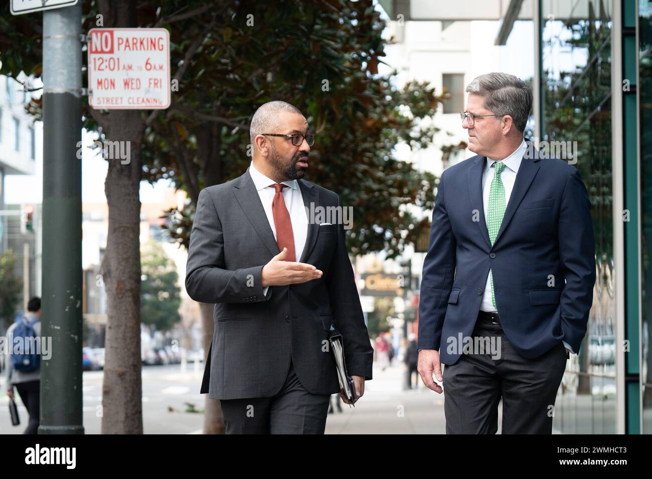 Home Secretary James Cleverly (left) meets with Clint Smith, Chief ...