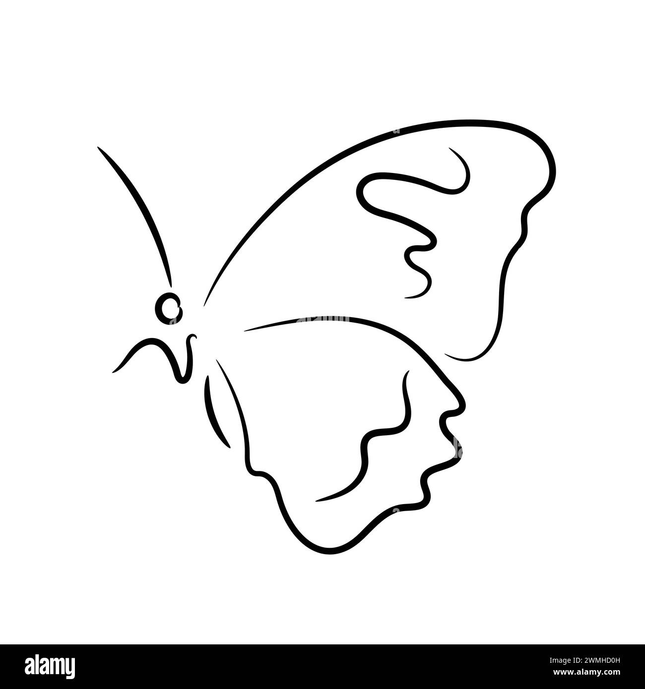 Butterfly silhouette side view hi-res stock photography and images - Alamy