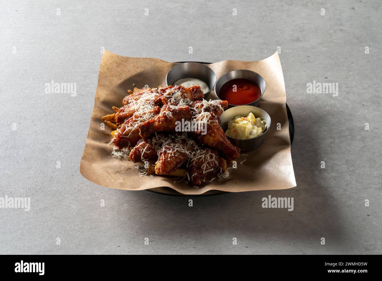 Korean food dish Grilled dried pollack Shrimp curry cream risotto ...