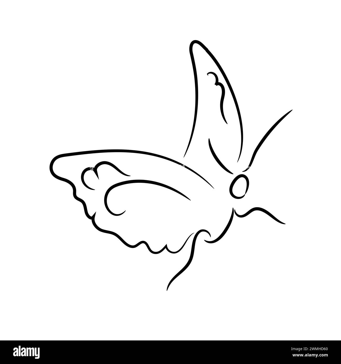 Butterfly silhouette side view hi-res stock photography and images - Alamy