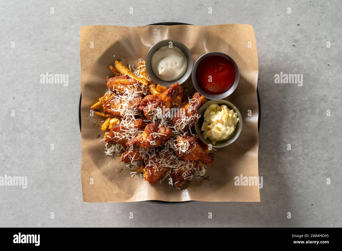 Korean food dish Grilled dried pollack Shrimp curry cream risotto ...