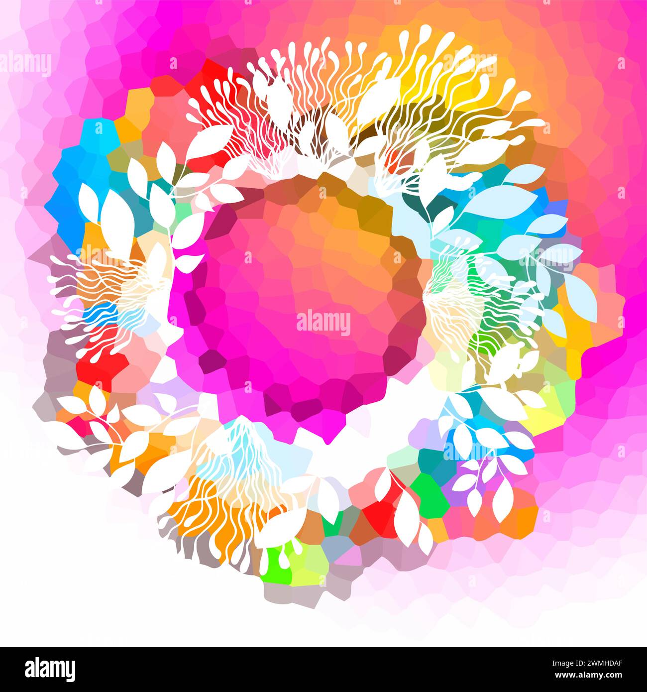 Colored frame with leaves. hand drawing. Not AI, Vector illustration ...