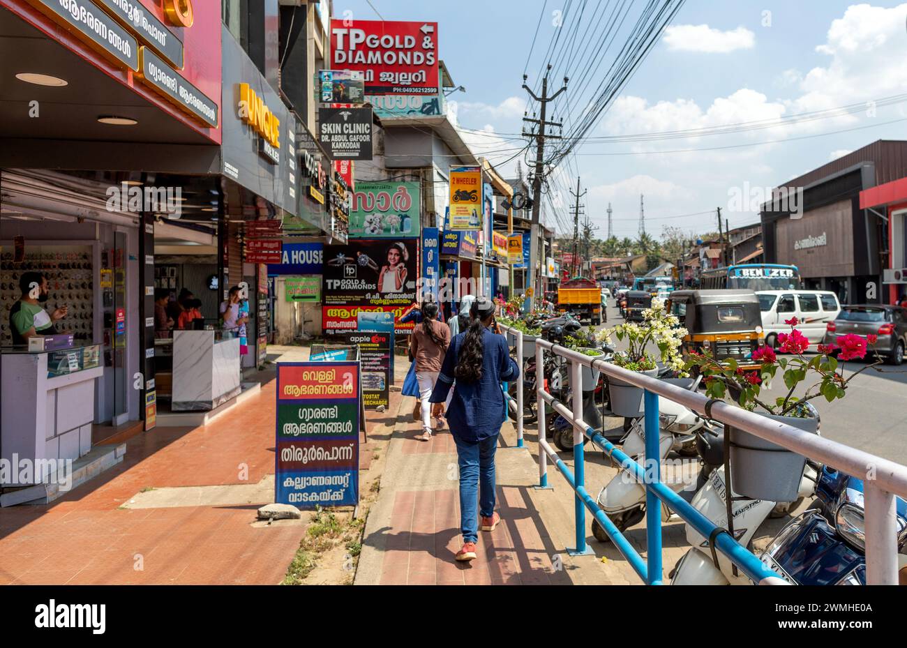 The Main Street in Sultans Bathery Wayanad Kerala India Stock Photo - Alamy