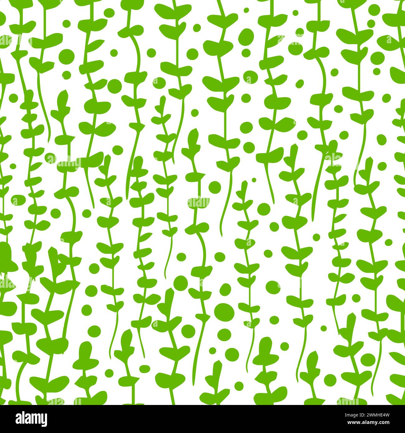 Green algae seamless pattern. hand drawing. Not AI, Vector illustration ...