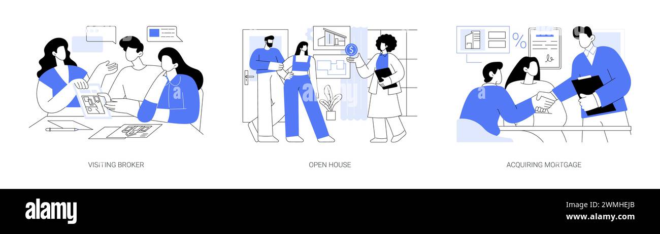 Real estate broker isolated cartoon vector illustrations se Stock ...