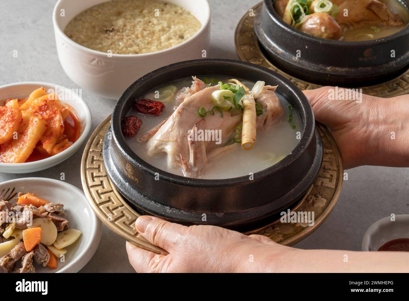 Samgyetang, lacquer samgyetang, Korea, food, abalone porridge ...