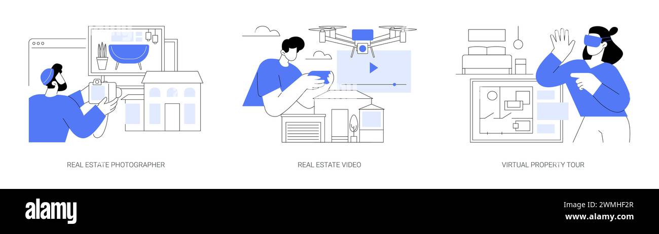 Real estate listing isolated cartoon vector illustrations se Stock ...