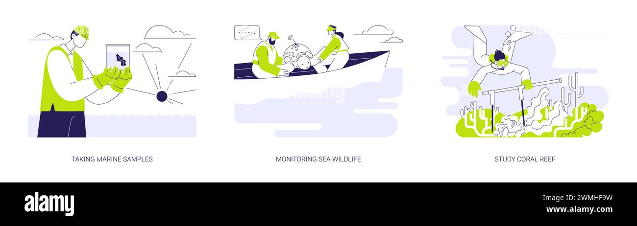 Marine biologist abstract concept vector illustrations Stock Vector ...