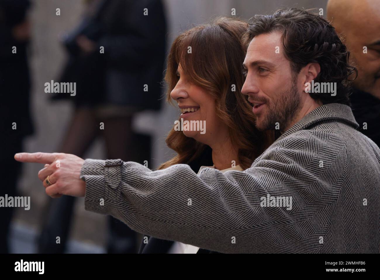 Aaron Taylor-Johnson and Roberta Armani attend the Giorgio Armani ...