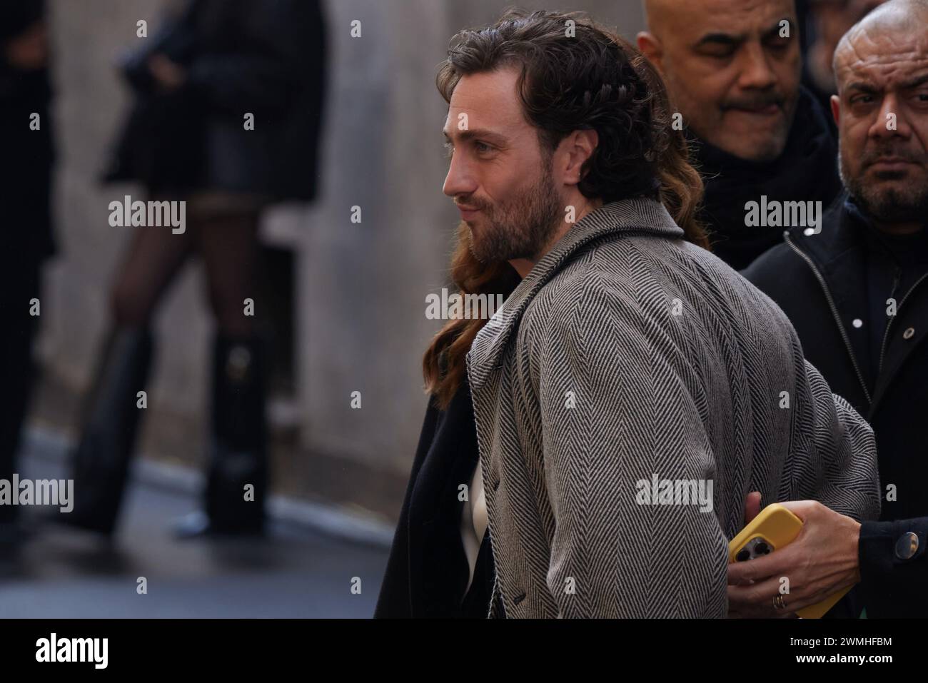 Aaron Taylor-Johnson and Roberta Armani attend the Giorgio Armani ...