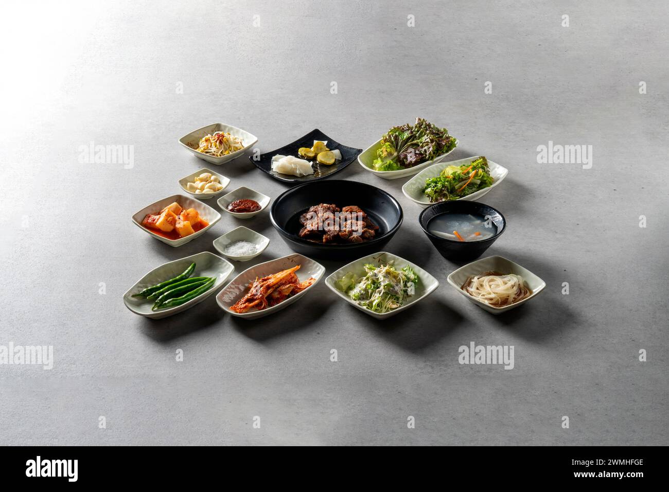 Pork ribs, makguksu, beef ribs, Korean beef sashimi,noodles Stock Photo ...